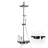 China Chrome Copper Bathroom Rain Shower Mixer Set 304 Stainless Steel 6kg Deck Mounted for sale