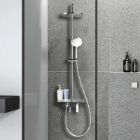 China Chrome Copper Bathroom Rain Shower Mixer Set 304 Stainless Steel 6kg Deck Mounted for sale