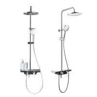 China Wall Mounted Copper Rain Shower Set with 304 Stainless Steel Shell 6000g Chrome Finish for sale