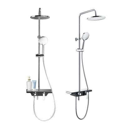 China Wall Mounted Copper Rain Shower Set with 304 Stainless Steel Shell 6000g Chrome Finish for sale