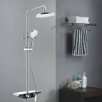 China Wall Mounted Copper Rain Shower Set with 304 Stainless Steel Shell 6000g Chrome Finish for sale