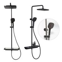 China Black Stainless Steel Shower Set 304 Bathtub Faucet Deck Mounted 35mm Ceramic Cartridge for sale