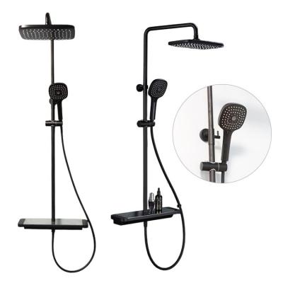 China Black Stainless Steel Shower Set 304 Bathtub Faucet Deck Mounted 35mm Ceramic Cartridge for sale