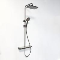 China Black Wall Mounted Stainless Steel Rain Shower Set Mixer Faucet 13 inch for sale