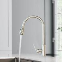 China SONSILL 304 Stainless Steel Kitchen Faucet Hot Cold Pull Out 51cm Rotating Modern for sale