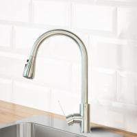 China SONSILL 304 Stainless Steel Kitchen Faucet Hot Cold Pull Out 51cm Rotating Modern for sale
