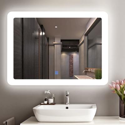 China Modern LED Bathroom Mirror 800x600mm Aluminum Frame Wall Mounted Anti-Fog for sale