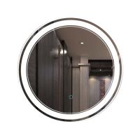 China Wall Mounted Round LED Bathroom Mirror 800x600mm Custom Aluminum Frame for sale