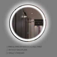 China Wall Mounted Round LED Bathroom Mirror 800x600mm Custom Aluminum Frame for sale