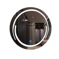 China Wall Mounted Round LED Bathroom Mirror 800x600mm Custom Aluminum Frame for sale