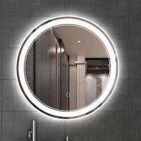 China Modern Round LED Bathroom Mirror 800x600mm Wall Mounted Touch Sensor Anti-Fog for sale