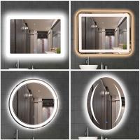 China Modern Round LED Bathroom Mirror 800x600mm Wall Mounted Touch Sensor Anti-Fog for sale