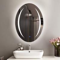 China Aluminum Oval LED Bathroom Mirror 800x600mm Wall Mounted Vanity Mirror with Lights for sale