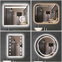 China Aluminum Oval LED Bathroom Mirror 800x600mm Wall Mounted Vanity Mirror with Lights for sale