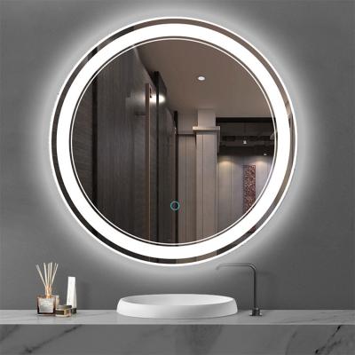 China SONSILL Smart LED Bathroom Mirror 4mm Round Touch Switch Wall Mount Modern Euro Design for sale