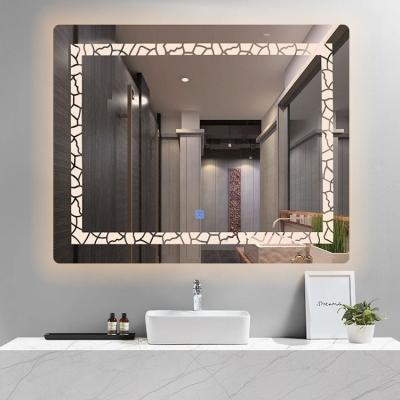 China SONSILL 800x600mm 4mm Thick Anti Fog LED Bathroom Mirror Rectangle Wall Mount for sale