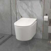 China Elongated Smart Toilet 59x38x39cm with Siphon Jet Flushing Remote Control for sale