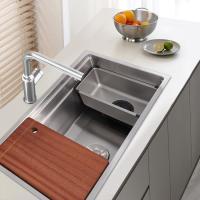 China SONSILL 0.95mm 304 Stainless Steel Single Bowl Kitchen Sink 700mm x 445mm x 215mm Inner Basin for sale