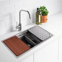 China SONSILL 0.95mm 304 Stainless Steel Single Bowl Kitchen Sink 700mm x 445mm x 215mm Inner Basin for sale