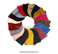 China Ribbed Knit Candy Color Kids Cozy Beanie Hats with Automatic and Seamless Technology for sale