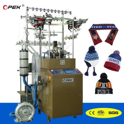 China Touch Screen OPEK Winter Hats Knitting Machine with Fully Computerized Control System for sale