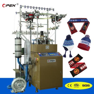 China 14 GG Gauge 1KW OPEK Circular Jacquard Football Team Scarf Knitting Machine for Scarves for sale