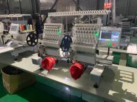China 1200RPM Opek 2 Heads 12/15 Needles High Speed Hat T-shirt Flat Computer Embroidery Machine for sale