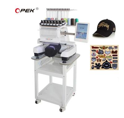 China Opek Single Head 12/15 Needles Computer Cap Home Embroidery Machine for Mats and Jeans for sale
