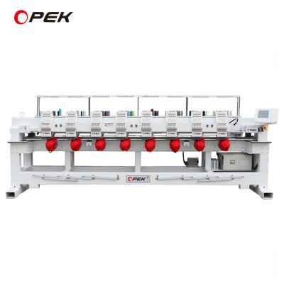 China ISO/CE Certified Opek 8 Heads Industrial 12/15 Needles Computer 400*500mm Flat Embroidery Machine for sale