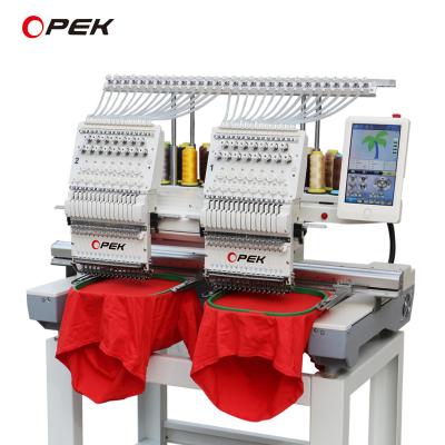 China Language 14 Languages Support OPEK 12 15 Computerized T shirt Towel Embroidery Machine for sale