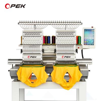 China Advanced Dual Head Embroidery Machine for Garments and Hats 450*400 mm Embroidery Area for sale