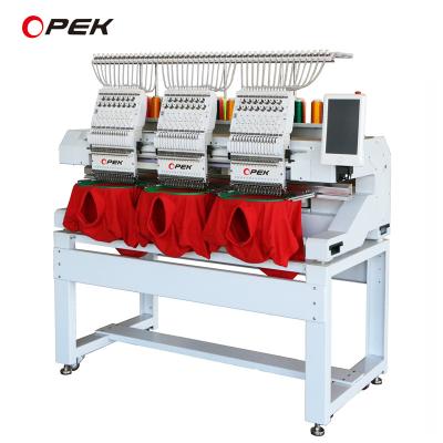 China OPEK T-shirt Embroidery Machine with Dahao A15 Computer and Maximum Speed of 1200 RPM for sale