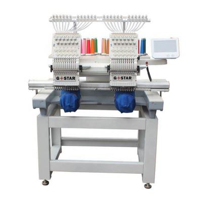China 12 15 Needles Double Two 2 Heads Flat Embroidery Machine for Hat Cap T shirt at OPEK for sale