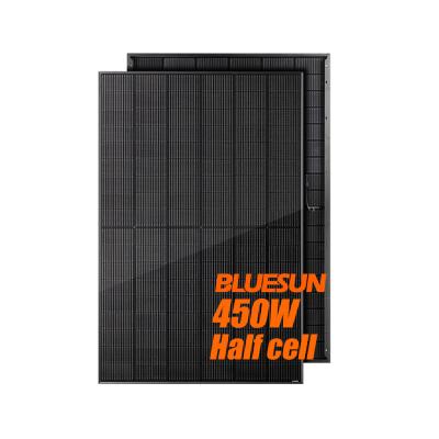 China Bluesun High Efficiency Bifacial  Monocrystalline Solar Panels Full Black N-type Topcon 440w 450w for sale
