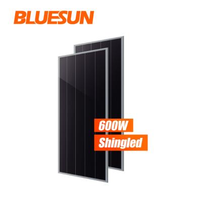 China Bluesun Solar Panel BSM600PMB6-60SDC 600W Bifacial Double Glass Shingled HJT Mono Solar Panel for sale
