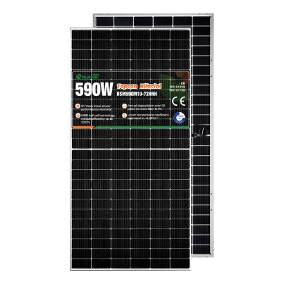 China Solar Panel Set up Cost  N-type TopCon 590w Solar Panels Manufacturing Machine Solar Pv Panel Ground Mounting Brackets Structure for sale