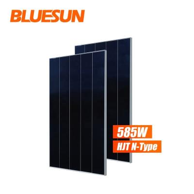China Bluesun 585w Solar Panel High Efficiency Shingled Solar Panels Roof Power Station Pv Module 585watt Hjt Pv Panel for sale