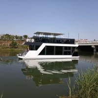 China Aluminum Luxurious Floating Boat House For Fishing Sunbathing Sightseeing for sale