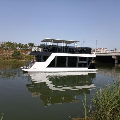 China Aluminum Luxurious Floating Boat House For Fishing Sunbathing Sightseeing for sale