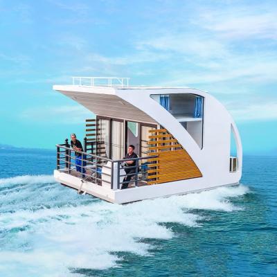 China 6.2m Length Pontoon Type House Boat Luxury Design With 1 Bedroom for sale