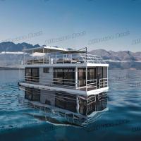 China 11.5m Aluminum Floating Boat Hotel Double Decker With Living Room for sale