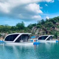 China 6 People Living Room House Boat 8m Length With Sofa and TV for Family Vacation for sale