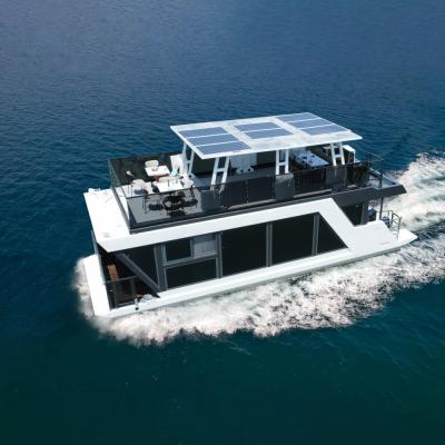 China 30 People Floating Aluminum Restaurant Boat , Two Story Boat Bar And Restaurant for sale