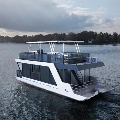 China luxurious Double Deck Aluminum Floating Restaurant Boat House For 30 People for sale