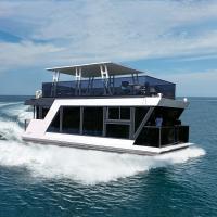 China Custom Design Floating Pontoon Boat Restaurant Double Decker With 11.5m Length for sale