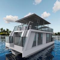 China Robust Construction Luxury Pontoon Boat Aluminum Houseboats Custom Design for sale