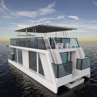 China Customized Double Deck Luxury House Boat Floating Home For Hosting Party for sale