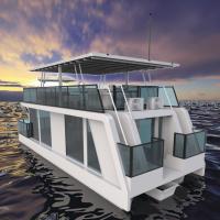 China Leisure Time Two Layer House Boat Homes Pontoon Style With Bathroom Living Room for sale