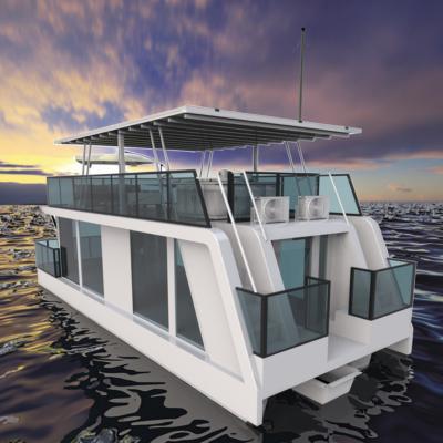 China Leisure Time Two Layer House Boat Homes Pontoon Style With Bathroom Living Room for sale