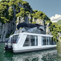 China 11.5m Length Aluminum Luxury Party House Boat 16 Person Capacity For Gatherings for sale